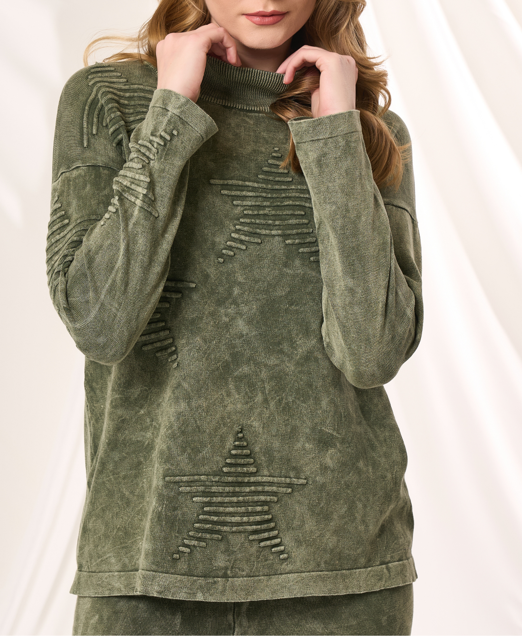 Mock Neck Star Sweater – Angel Apparel
